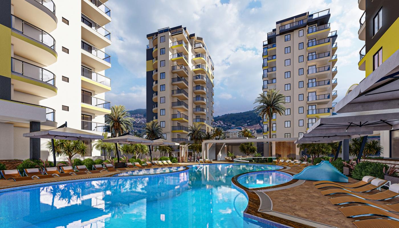 Apartments for Sale in Alanya Mahmutlar, Mahmutlar Heaven Hills Residence New Project, Luxury ...